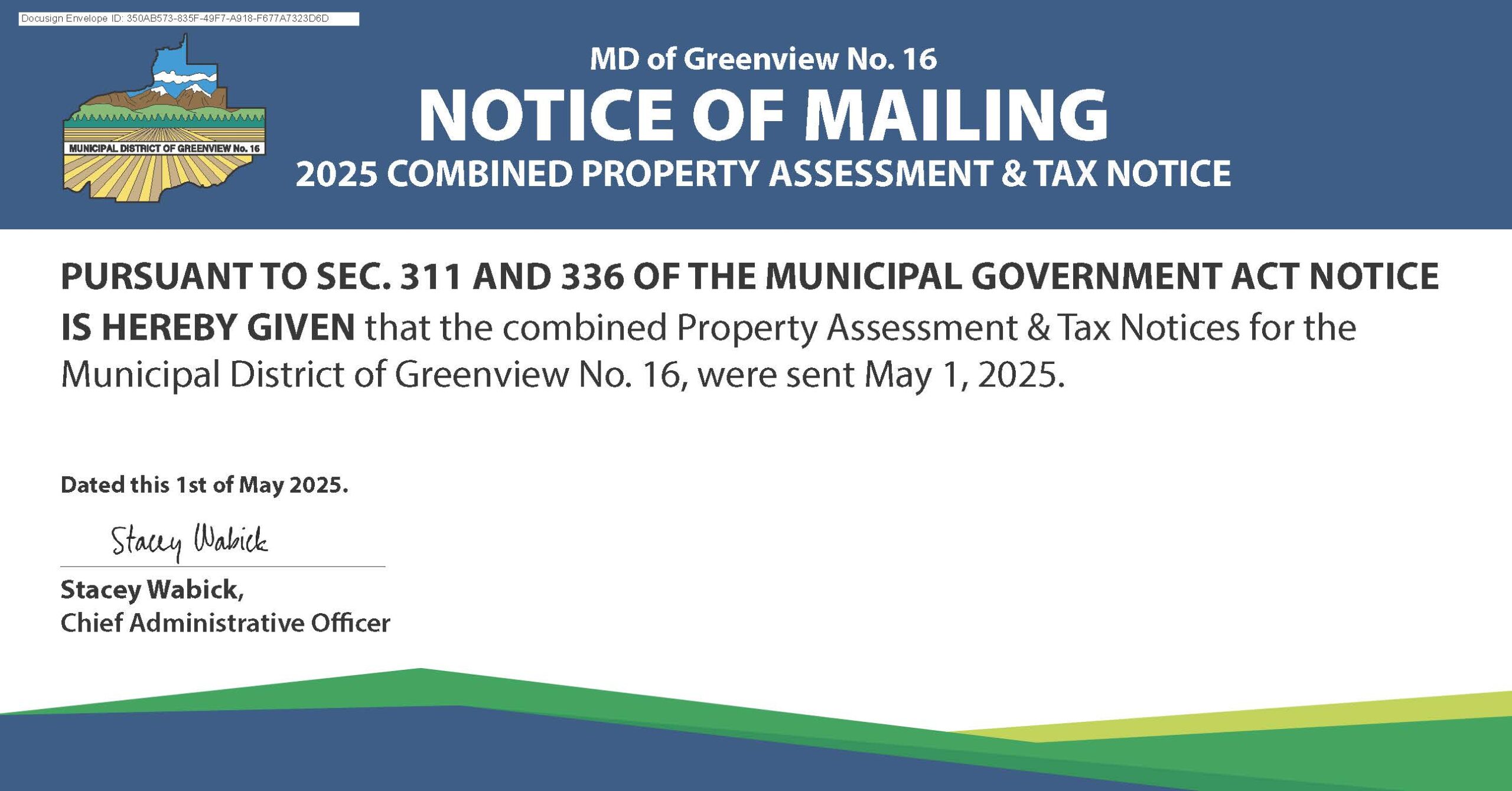 Notice of Mailing - 2025 Combined Property Assessment & Tax Notice ...